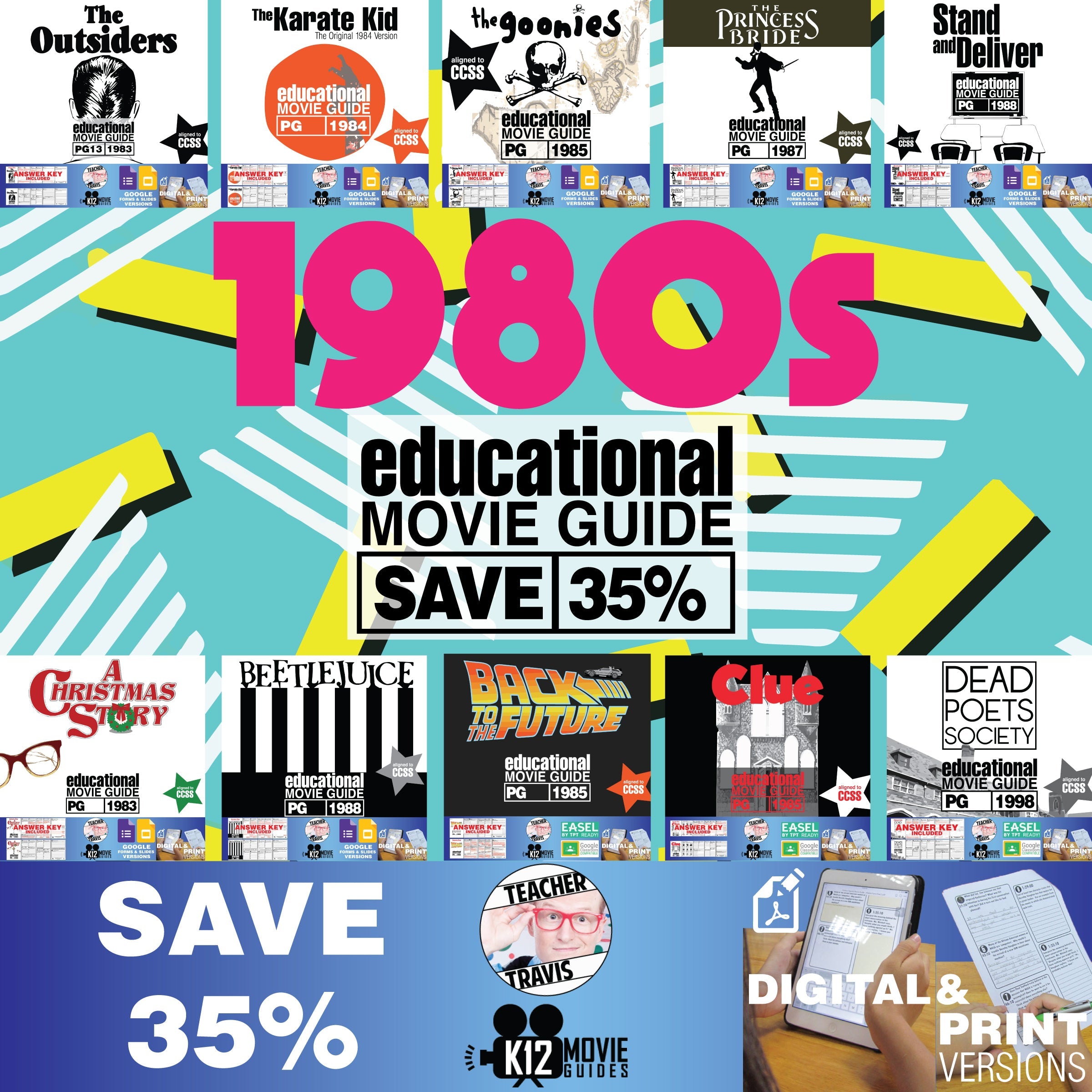 1980s Movie Guide Bundle of 10 Worksheets – K12MovieGuides