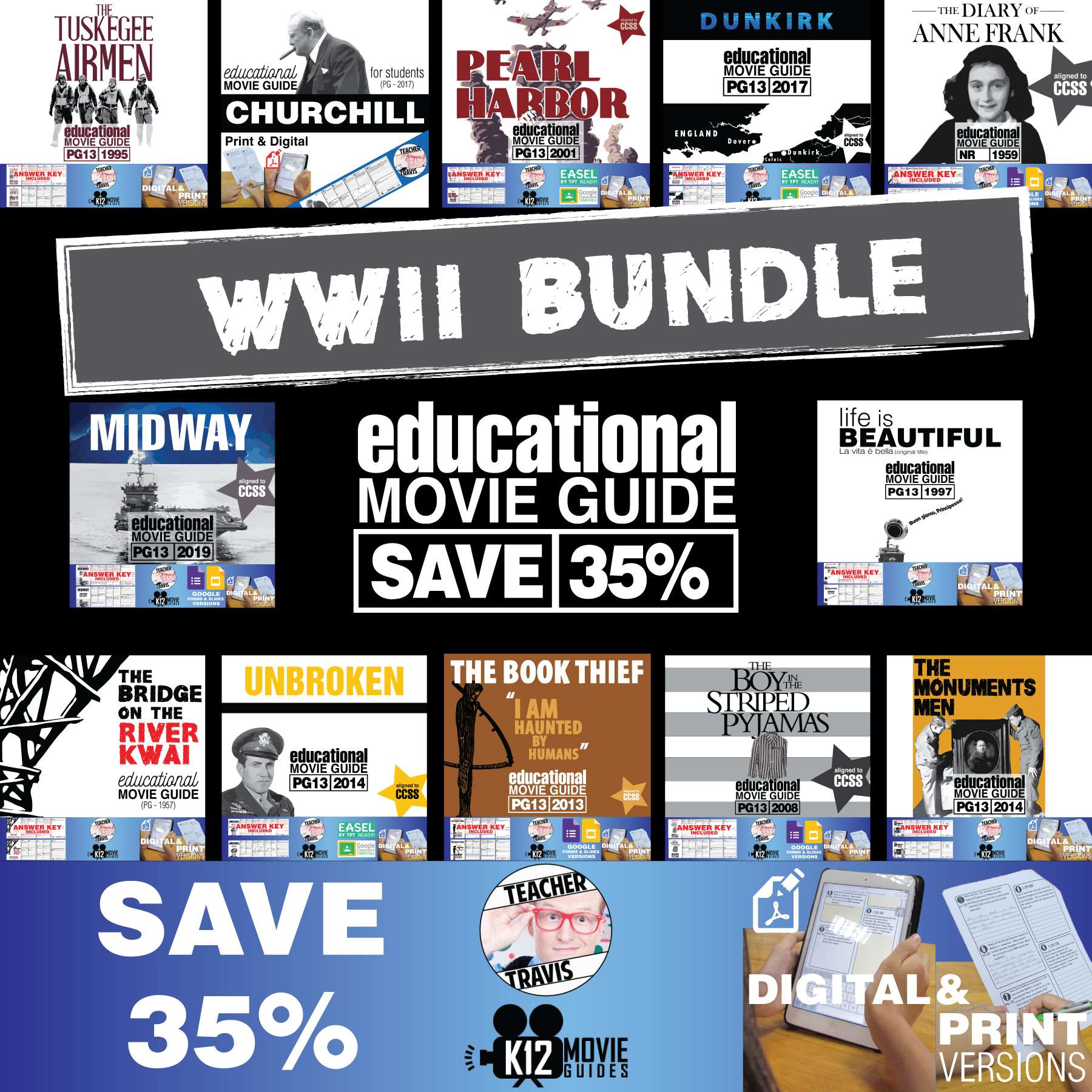 World War II Movie Guide Collection (12 Films) – K12MovieGuides