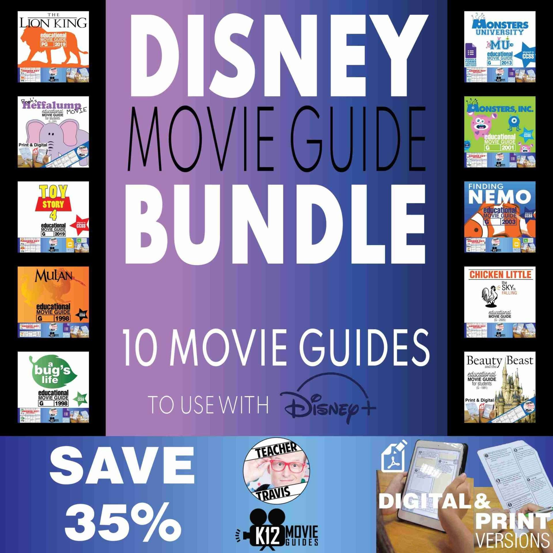 Disney Plus Bundle #1 10 Movie Guide Collection – K12MovieGuides