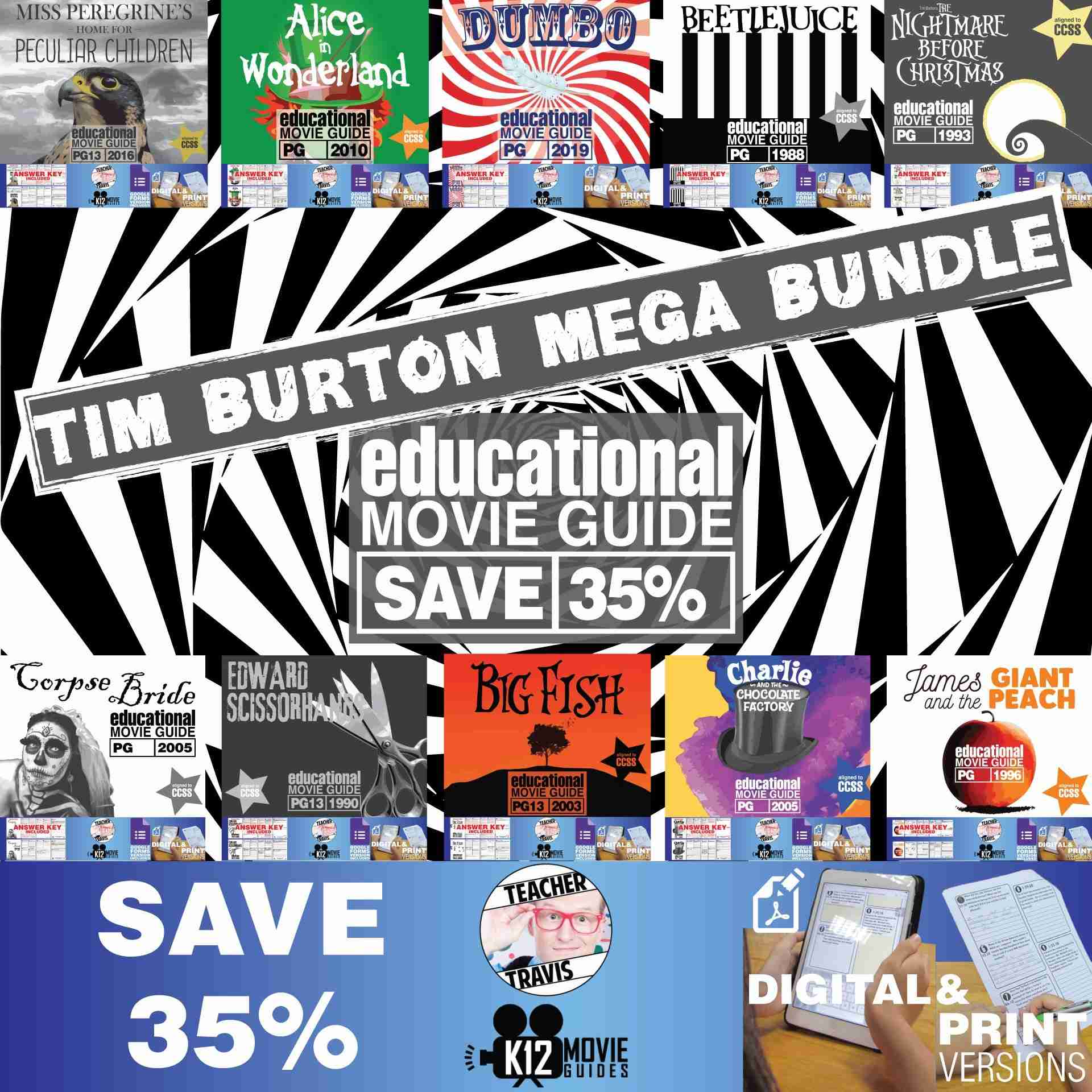 Tim Burton Mega Movie Guide Collection – K12MovieGuides