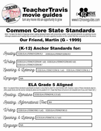 Our Friend, Martin Worksheet & Movie Questions | Movie Guide + Answer ...