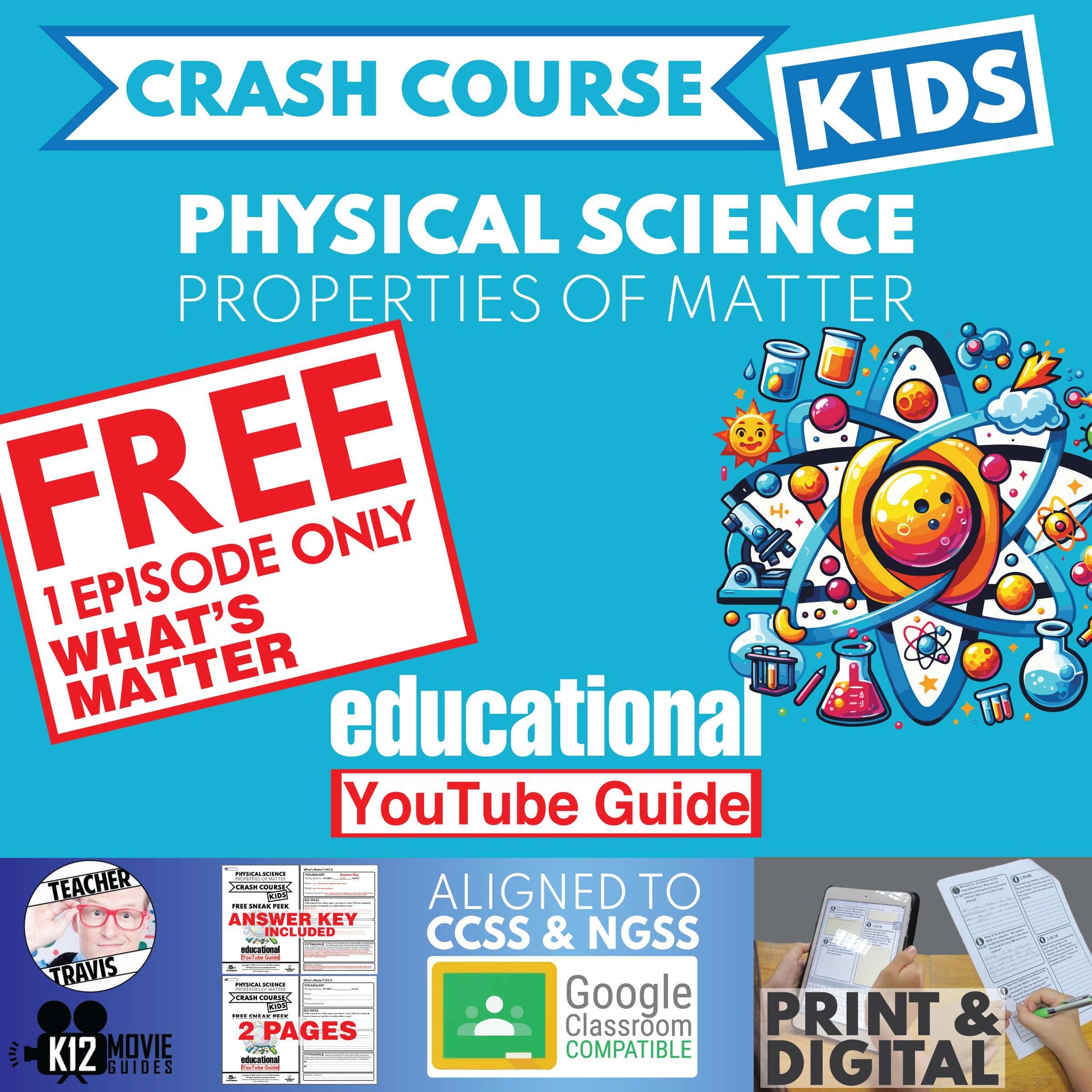 Free Crash Course Kids Physical Science What's Matter - YouTube Guide ...