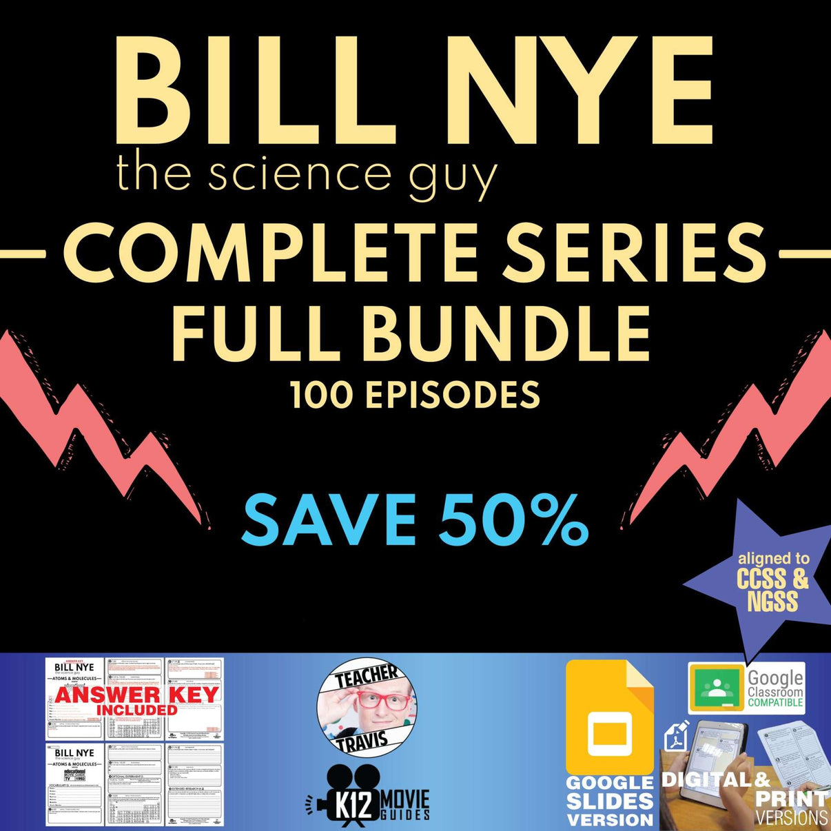 Bill Nye the Science Guy Complete Series | 100 Episode Worksheet Bundl ...