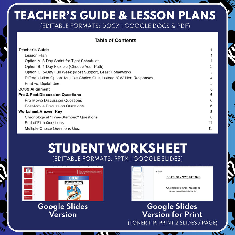 GOAT Movie Guide Questions & Worksheet | Answer Key – K12MovieGuides