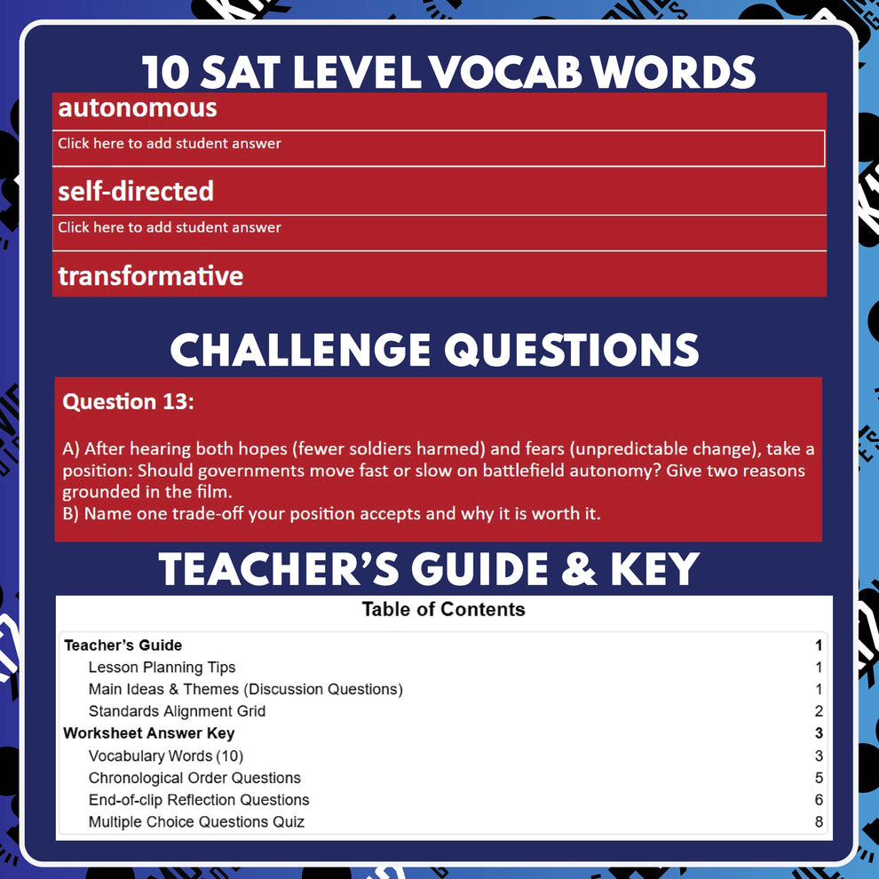 Unknown: Killer Robots Film Quiz | Grades 8–12 – K12MovieGuides