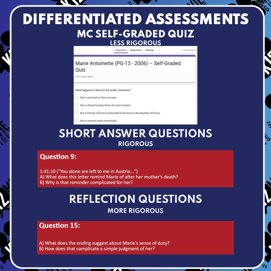 Marie Antoinette (2006) Movie Guide Questions & Worksheet | Answer Key ...