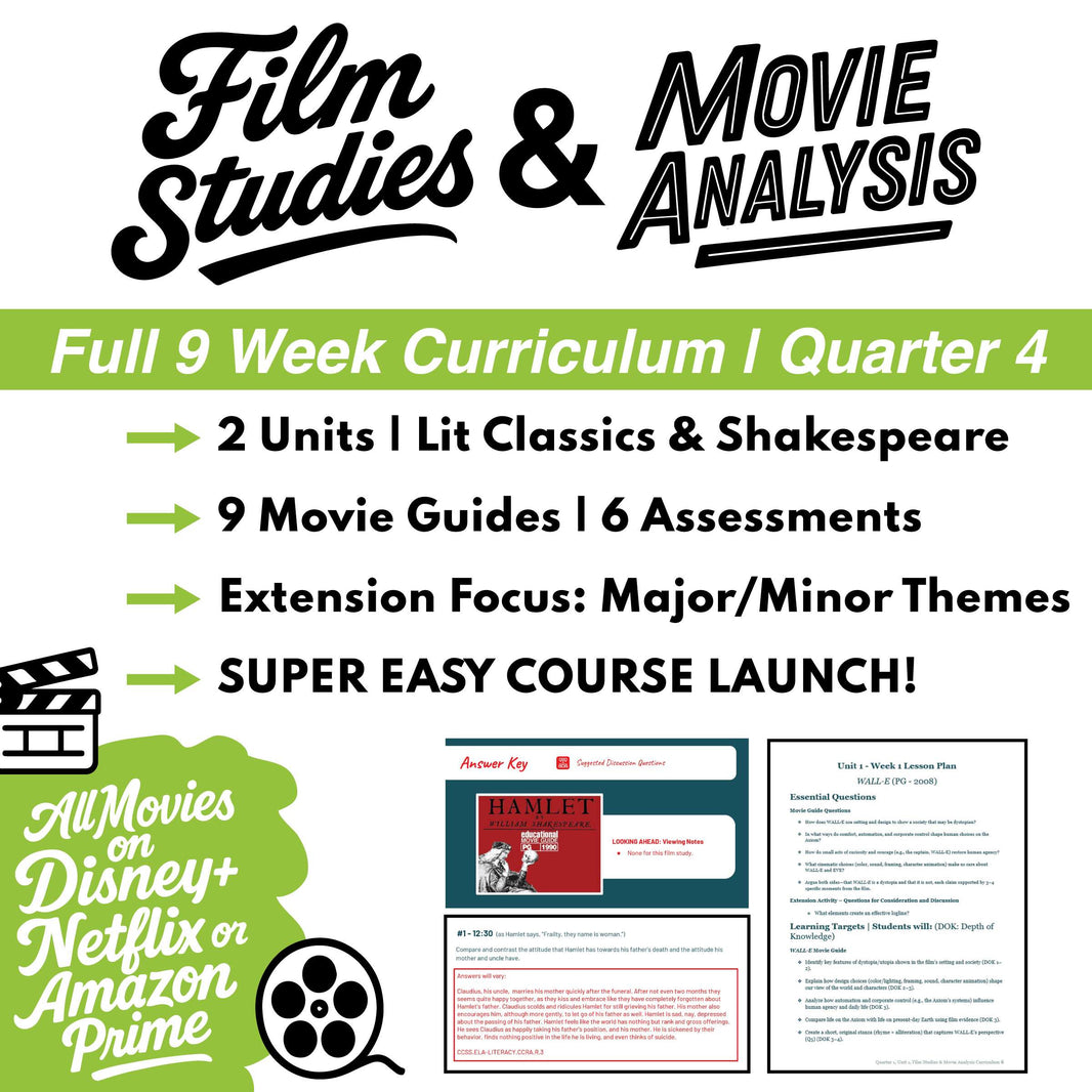Film Studies and Movie Analysis Full Year Curriculum Collection (4 Qua ...