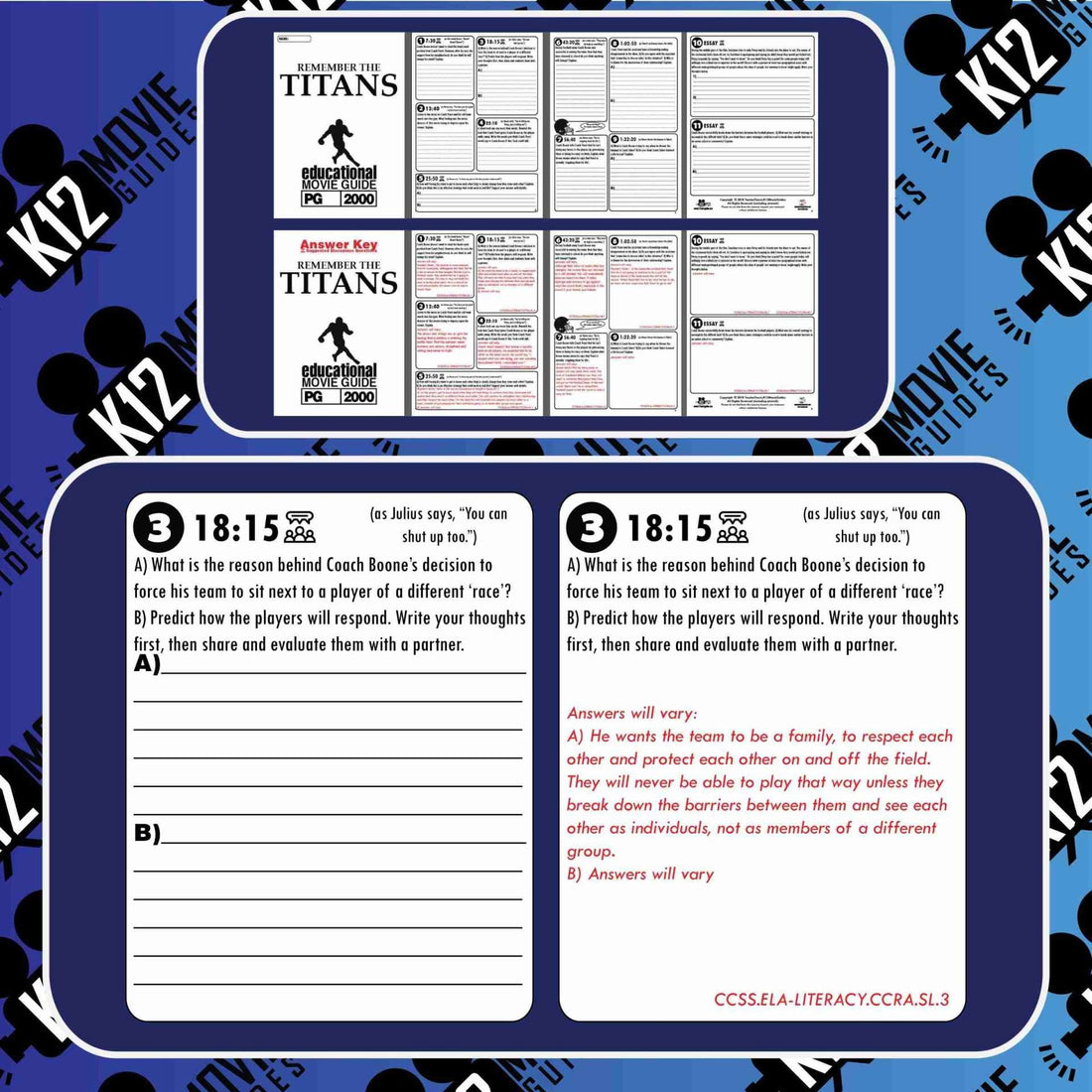 Remember the Titans Worksheet & Movie Questions | Viewing Guide ...