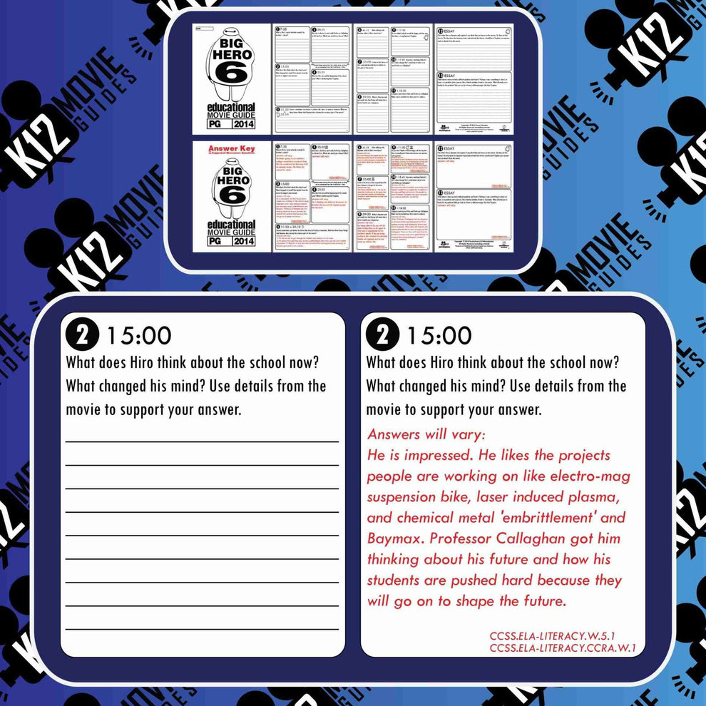 Big Hero 6 Movie Guide Questions & Worksheet | Answer Key – K12MovieGuides