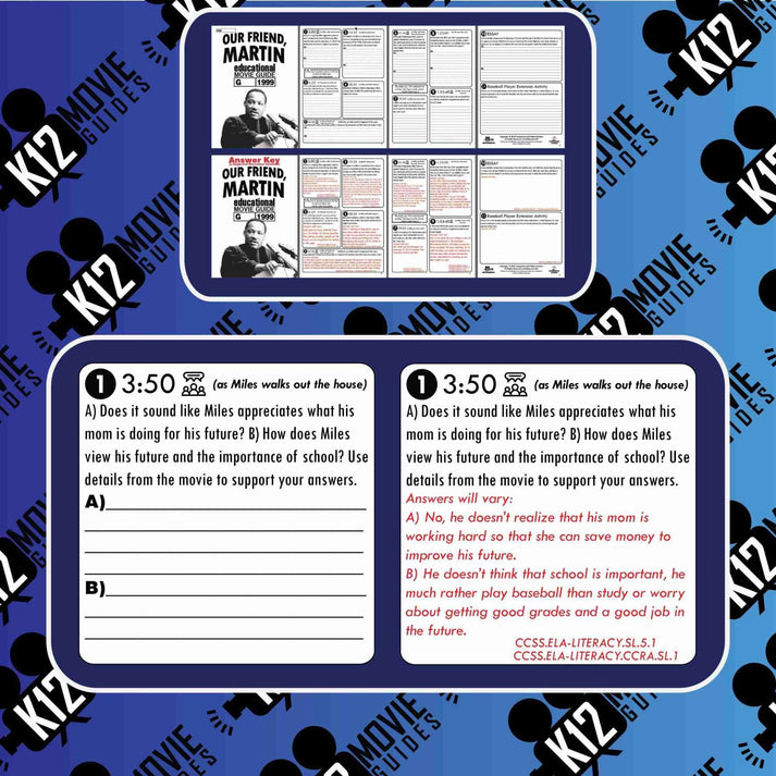 Our Friend, Martin Worksheet & Movie Questions | Movie Guide + Answer ...