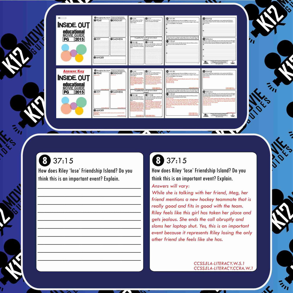 Inside Out Worksheet & Movie Questions | SEL Movie Guide + Answer Key ...