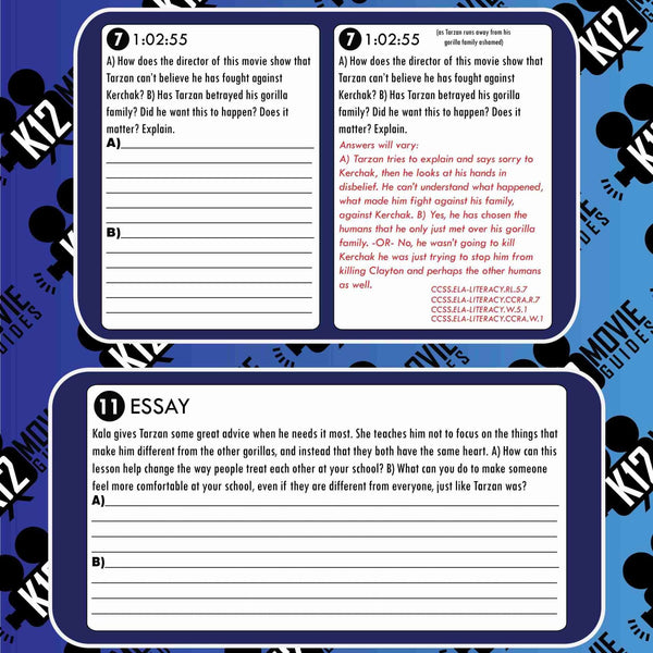 Tarzan Movie Guide | Worksheet | Questions | Google Slides (G - 1999 ...